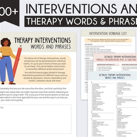 Therapy Progress Notes Cheat Sheet Phrases And Statements Etsy