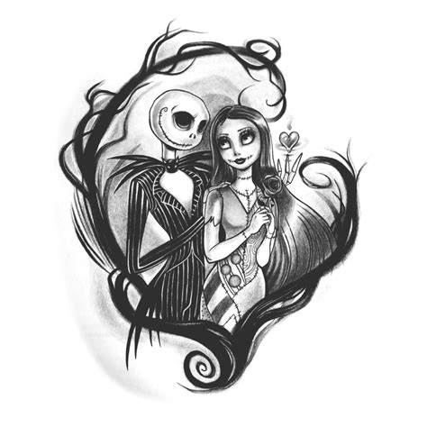 Jack Skellington And Sally Tattoos