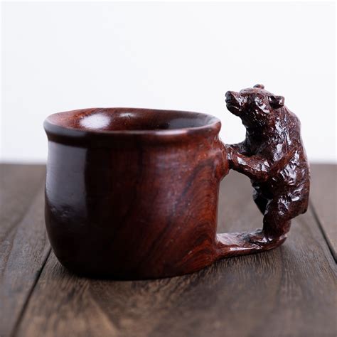 【一点物】木彫り熊カップ Kiguma