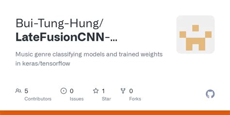 GitHub Bui Tung Hung LateFusionCNN DenseNet VNTM MGC Music Genre Classifying Models And