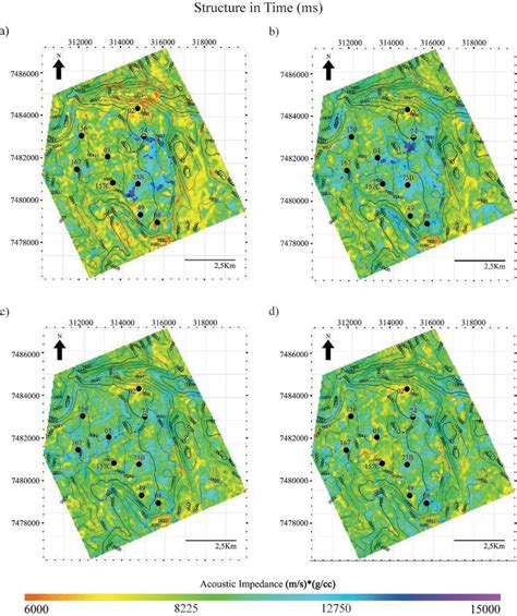 Acoustic Impedance Attribute Map For The Of The Quissamã Fm Surfaces Download Scientific