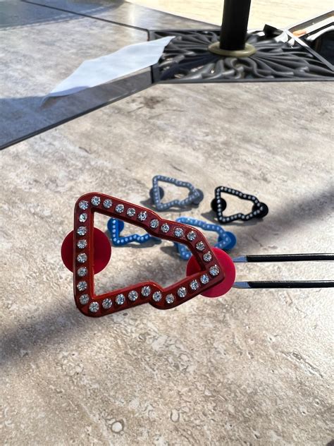 New Era Frame Fitted Hat Pin With Gems Blue Red Grey Unc Etsy