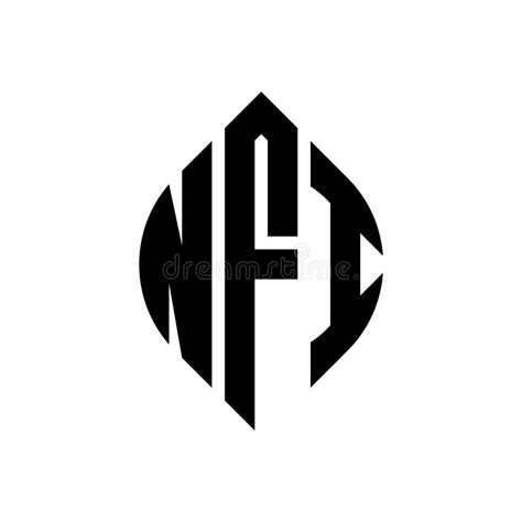 nfi circle letter logo design with circle and ellipse shape nfi