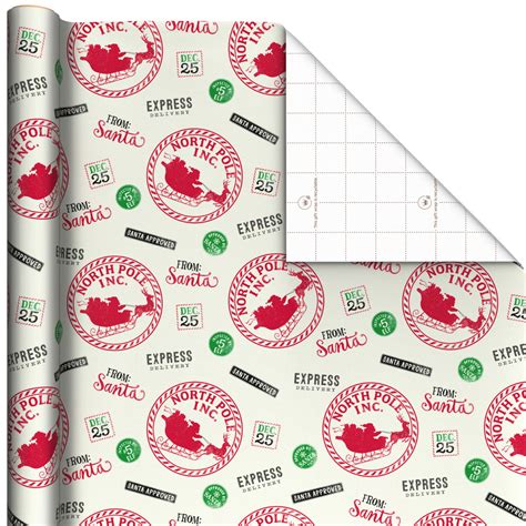 From Santa Stamps Jumbo Christmas Wrapping Paper Roll 90 Sq Ft