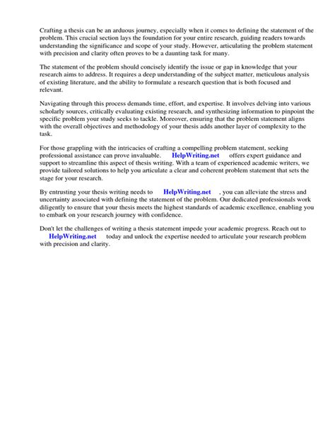 Statement Of The Problem In Thesis Definition Pdf Thesis Expert