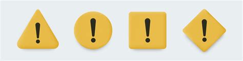 Warning Message Concept Represented By 3d Exclamation Mark Icon Exclamation Symbol In Different