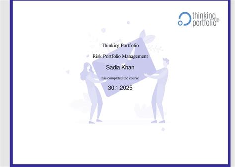 Sadia Khan On Linkedin Im Thrilled To Share That I Have Successfully Earned The Risk Portfolio