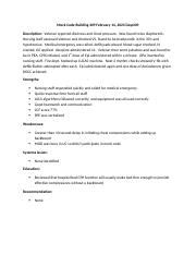 Rapid Response And Effective ACLS Mock Code Building Case Study Course Hero