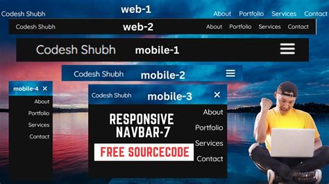Responsive Nav Bar 7 With Source Code Html Css Javascript Codesh Shubh Youtube