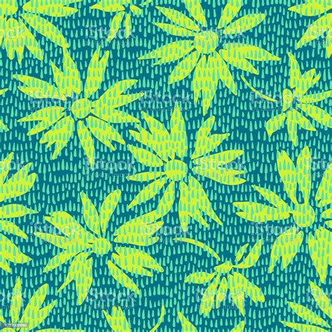 데이지와 꽃 배경입니다 꽃의 실루엣과 여름 식물 원활한 패턴 만화 플랫 스타일입니다 간단한 초원 꽃 고립 직물 및 직물 디자인