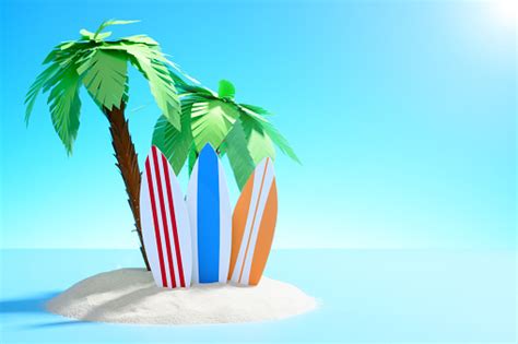 바다에서 낙원 섬입니다 모래에서 야자수 나무 아래 서 하 프 3 보드 0명에 대한 스톡 사진 및 기타 이미지 0명 3가지 개체 관광 리조트 Istock