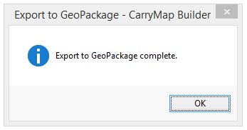 CarryMap Builder Help Exporting ArcGIS Layers To Geopackage File