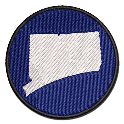Connecticut State Silhouette Applique Multi Color Embroidered Hook And Loop Patch 2 0 Inch Mini