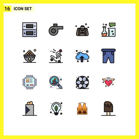 Set Of 16 Modern Ui Icons Symbols Signs For Food Science Lab Father Lab