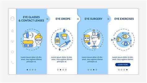 Premium Vector Eye Diseases Treatment Methods Onboarding Template Eye Glasses And Contact