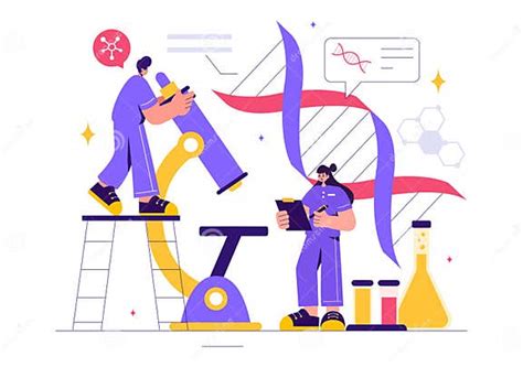Genetic Science Concept Vector Illustration Featuring A Dna Molecule