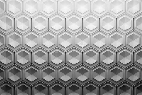 White Hexagon Pattern Abstract Background With Hexagonal Shapes Stock Illustration