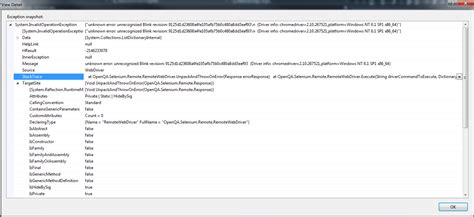 C Selenium Webdriver Raise Invalidoperationexception Ocurred In
