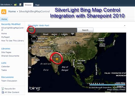 bing maps silverlight control integration with sharepoint 2010