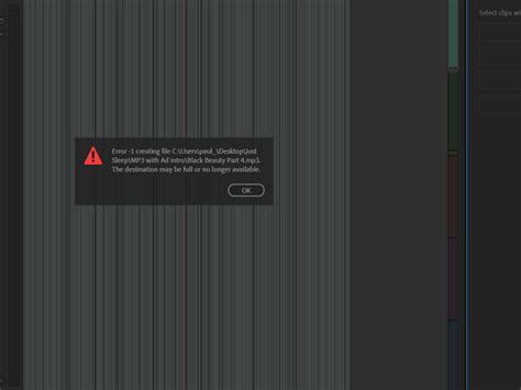 Error 1 Creating File The Destination May Be Fu Adobe Community