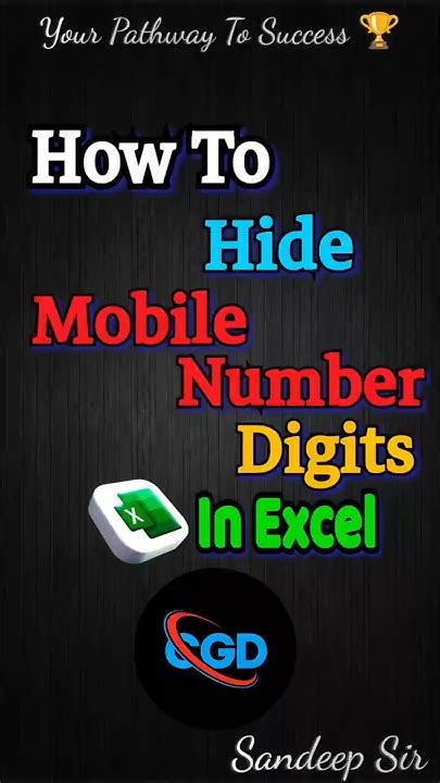 How To Hide Mobile Number Digits In Excel Tips And Tricks 💯💫 Exceltips