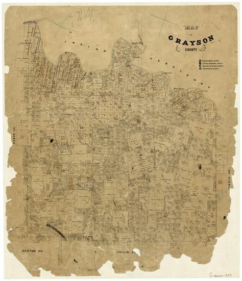 Map Of Grayson County Legacy Of Texas