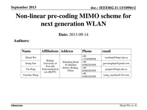 Ppt Non Linear Pre Coding Mimo Scheme For Next Generation Wlan