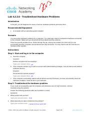 Lab Troubleshoot Hardware Problems Pdf Lab Troubleshoot Hardware Problems