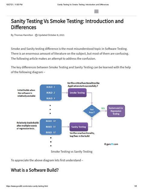 Sanity Testing Vs Smoke Testing Introduction And Differences