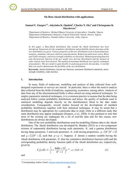 Pdf On Beta Akash Distribution With Applications