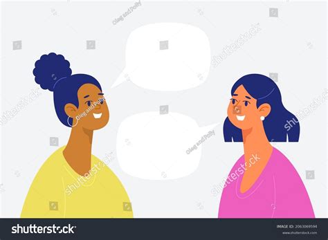Two Beautiful Girls Talking Each Other Stock Vector Royalty Free