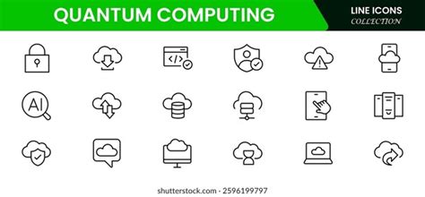 Quantum Computing Icons Set Style Icons Stock Vector Royalty Free 2596199797 Shutterstock