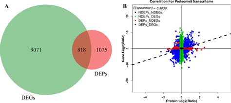 Correlation Analysis Of Transcriptome And Proteome A Venn Graph