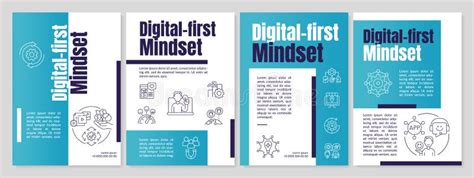 Digital First Mindset Blue Brochure Template Stock Vector Illustration Of Page Ecommerce