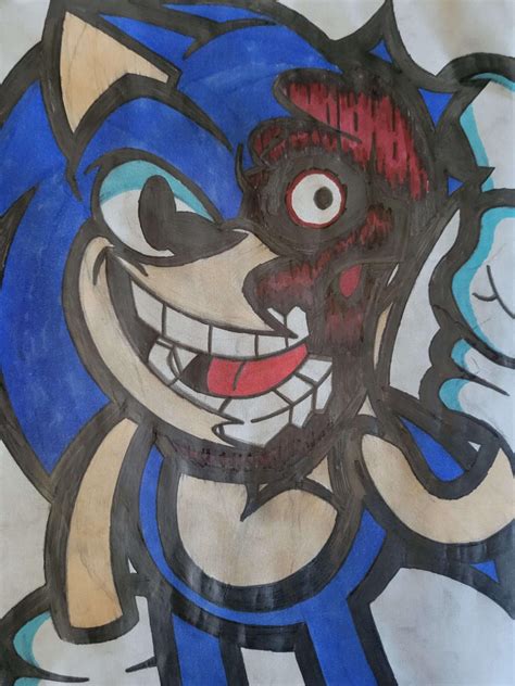 Scarred Sonic Analog Horror Paper Art By Crunchamunch87 On Deviantart