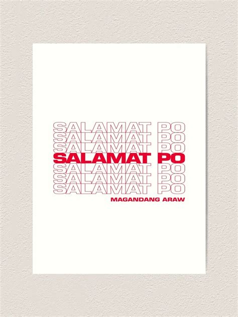 Salamat Po Filipino Tagalog Thank You Art Print For Sale By