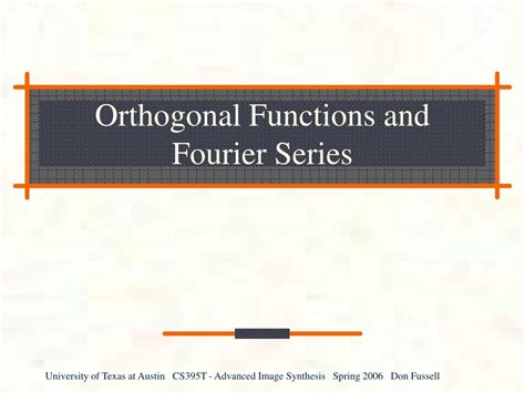 ppt orthogonal functions and fourier series powerpoint presentation