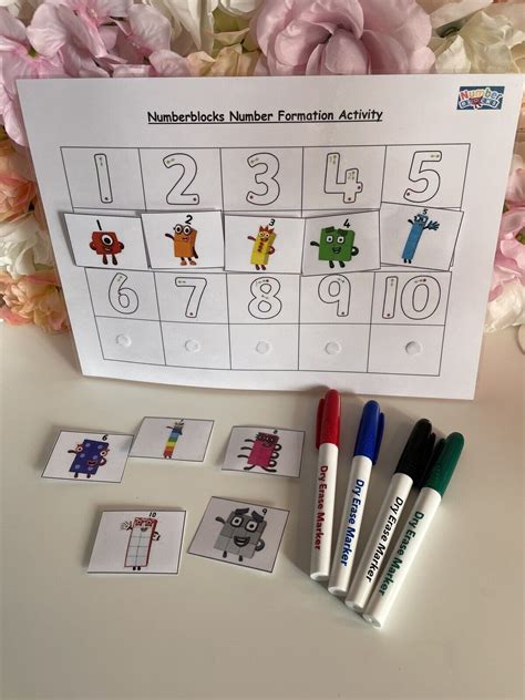 New Cbeebies Numberblocks Laminated Number Grelly Uk