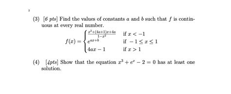 Solved Pts Find The Values Of Constants A And B Such Chegg