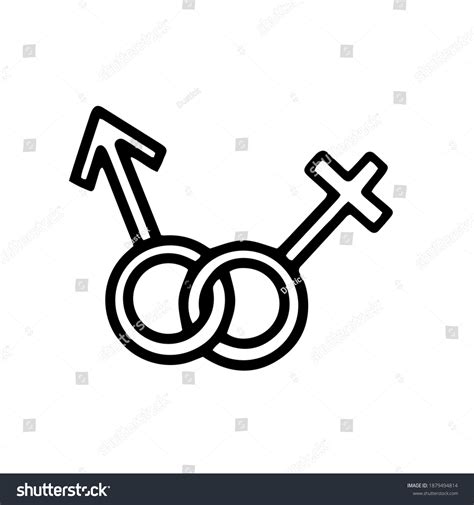 Lesbian Symbolism Female Sex Symbols Isolated เวกเตอร์สต็อก ปลอดค่า