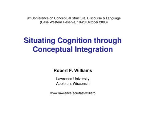 Pdf Situating Cognition Through Conceptual Integration