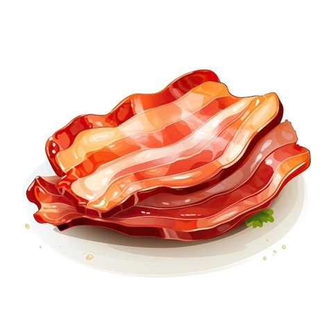 Premium Vector Bacon Vector White Background Isolated
