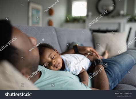 Tired Baby Son Sleeping On Father Stock Photo Shutterstock