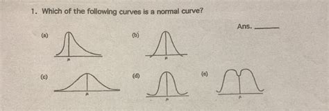 Solved Which Of The Following Curves Is A Normal Curve Chegg