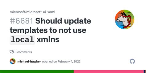 Should Update Templates To Not Use `local` Xmlns · Issue 6681
