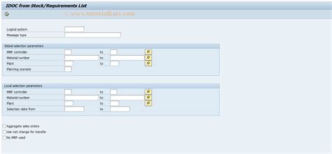 AMRP SAP Tcode Send Stock Requirements List