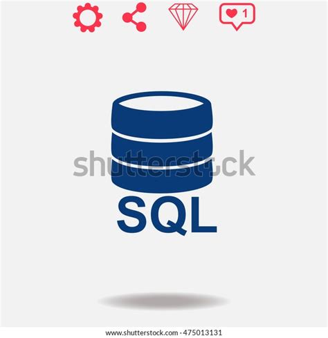 Sql Vector Icon On Grey Background Stock Vector Royalty Free