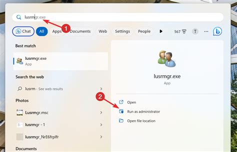 lusrmgr msc enable local user and group management