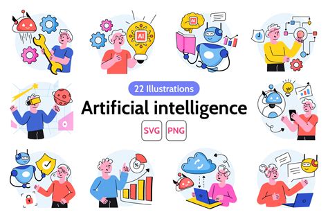 Artificial Intelligence Illustration Pack 22 Free Download Science