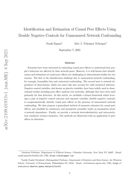 Pdf Identification And Estimation Of Causal Peer Effects Using Double